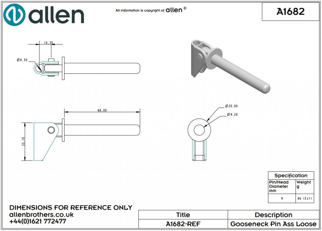 Gooseneck Pin with Pivot – Essex Rigging