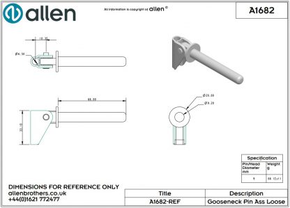 Gooseneck Pin with Pivot – Essex Rigging